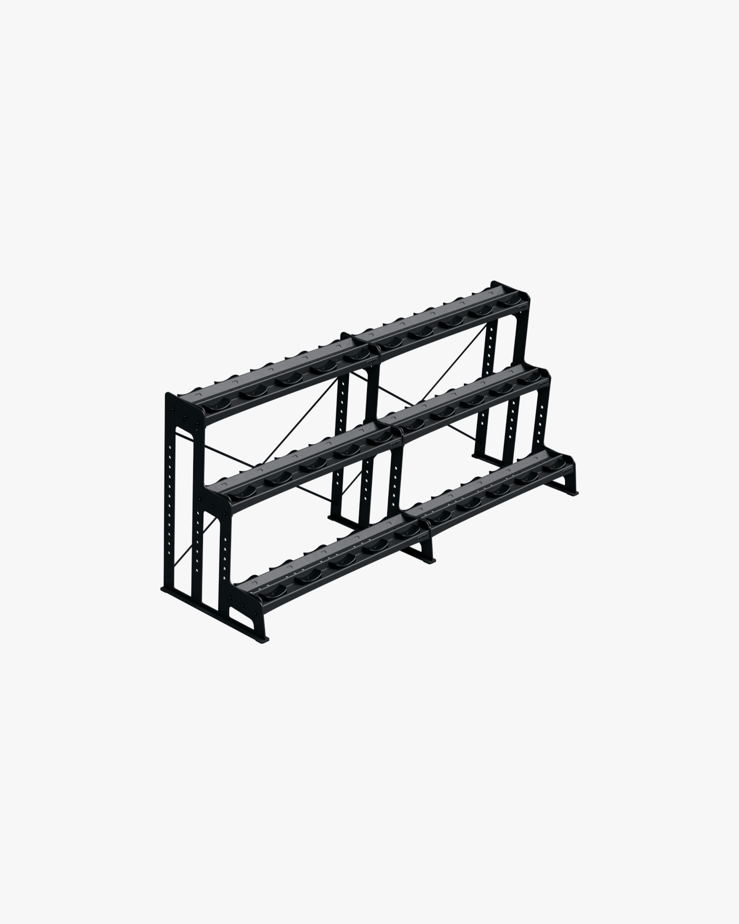 triple Tier Dumbbell Rack, 15 pairs - Black | Eleiko